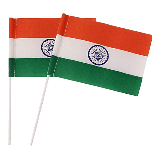 Buy Creative Space National Paper Flag, Tiranga Jhanda With Stick, 18 x ...