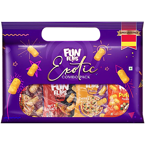 Buy Fun Flips Puffs Exotic Combo Healthy Baked Snacks Super Saver Pack ...