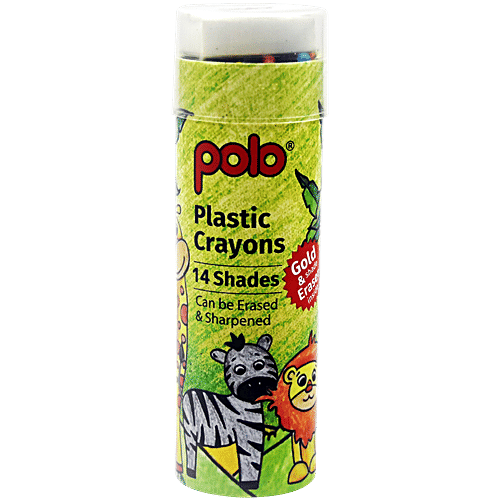 Buy Polo Plastic Crayons 14 Shades - Erasable Online at Best Price of ...
