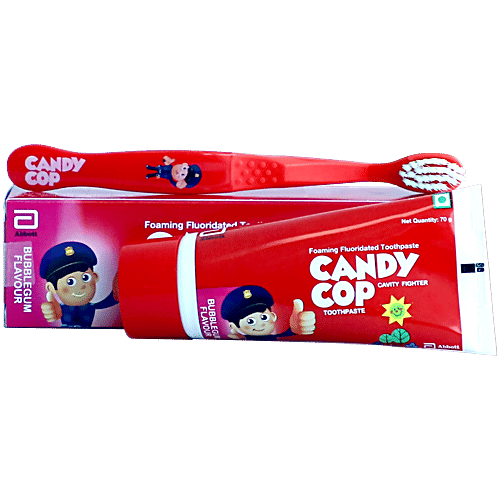 Buy Candycop Toothpaste Foaming Fluoridated, Bubble Gum Flavour Online ...