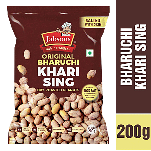 Buy Jabsons Original Bharuchi Khari Sing/Dry Roasted Peanut With Skin ...