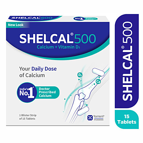 Buy Shelcal 500 Tablets Calcium + Vitamin D3 For Bone & Muscle Health ...