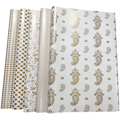 Buy Creative Space Gift Wrapping Paper Assorted Design In Gold Colour ...