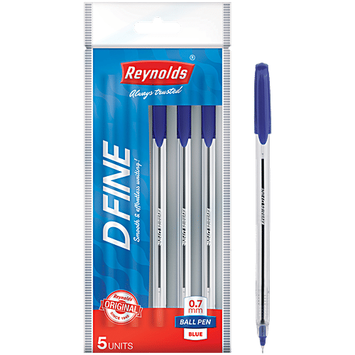 Buy Reynolds D Fine Ball Pen Set - Blue, 0.7 mm Tip Online at Best ...