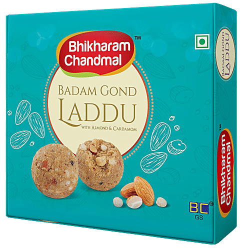 Buy Bhikharam Chandmal Badam Gond Laddu Online at Best Price of Rs 220 ...