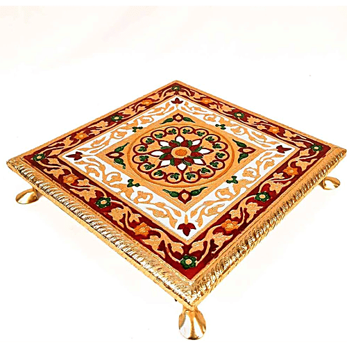 Buy Divine Art Pooja Churang Chowki - For Temple, 30.48 x 30.48 cm ...