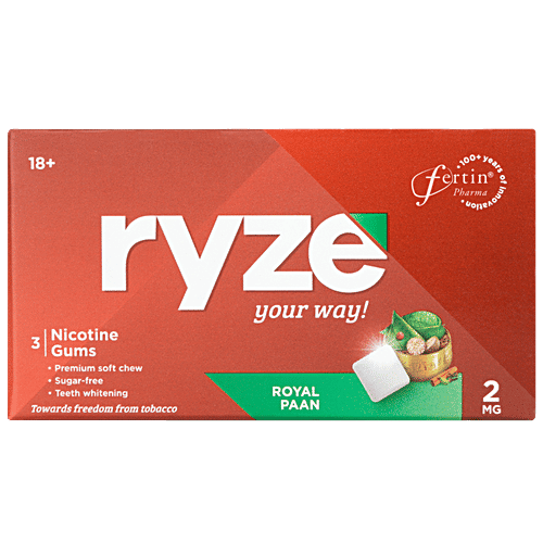 Buy Ryze Nicotine Gums - 2 mg, Royal Paan, Sugar Free Online at Best Price of Rs 240 - bigbasket