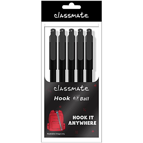 Buy Classmate Hook 0.7 Ball Pen - Black Online at Best Price of Rs 50 ...