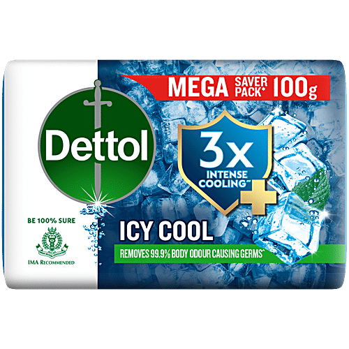 Buy Dettol Icy Cool Bathing Soap Bar with 3x intense cooling Online at ...