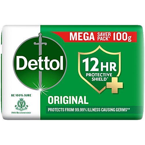 Buy Dettol Original Bathing Soap Bar With 12 HR protective shield ...