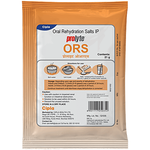 Buy Prolyte ORS Oral Rehydration Powder - Orange Online at Best Price ...