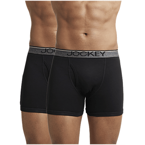Buy Jockey 8009 Men's Super Combed Cotton Rib Solid Boxer Brief With ...