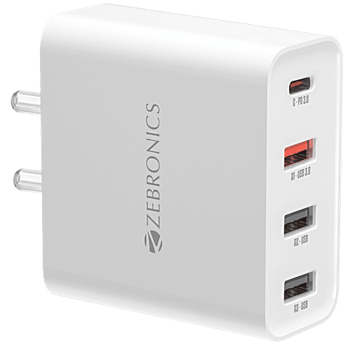 Buy Zebronics RC45A 4 Port Charger - 45W Max, Smart Ic, Type C Pd 3.0 ...