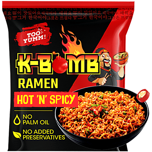 Buy Too Yumm! K-Bomb Ramen Hot N Spicy Instant Noodles Online at Best ...
