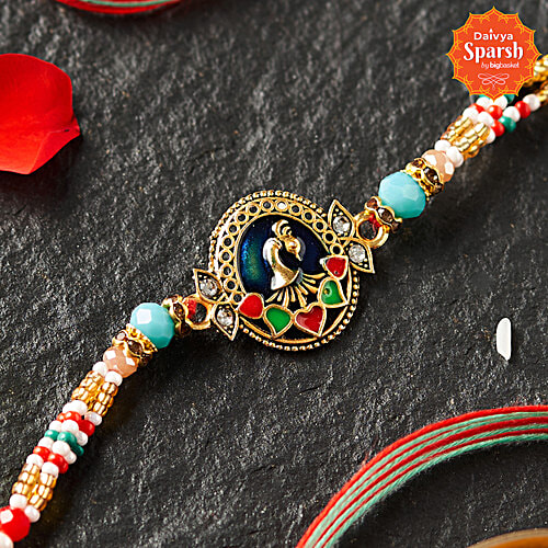 Buy Daivya Sparsh by bigbasket Peacock Aura Pendant Rakhi Online at ...