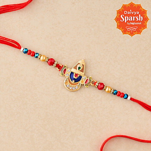 Buy Daivya Sparsh by bigbasket Balaji Rakhi With Kumkum & Rice Online ...