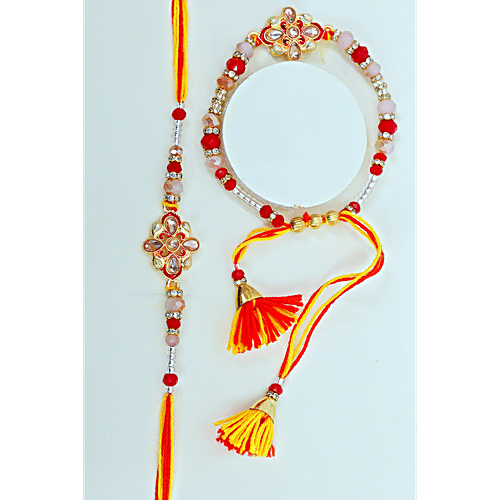 Buy Pearlfiesta Beautiful Designer Bhaiya Bhabhi Rakhi Set - For ...