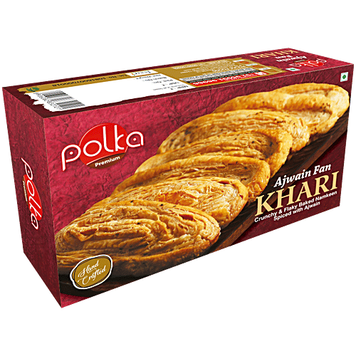 Buy POLKA Ajwain Fan Khari Puff - Crunchy & Flaky Baked Namkeen Online at Best Price of Rs 102 ...