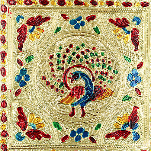 Buy Lovely Pooja Chowki - 17.6 x 17.6 x 2 cm Online at Best Price of Rs ...