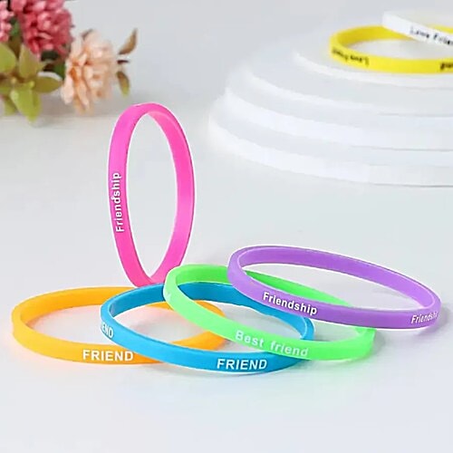Buy Creative Space Silicone Light Colour Friendship Bands - Assorted ...