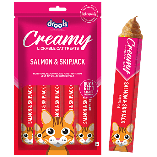 Buy Drools Creamy Lickable Cat Treat - Salmon & Skip Jack Online at Best Price of Rs 81 - bigbasket