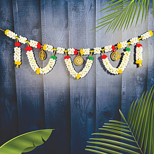 Buy Mangal Bhavan Handmade Flower Colourful Bandhanwar Toran Online at ...