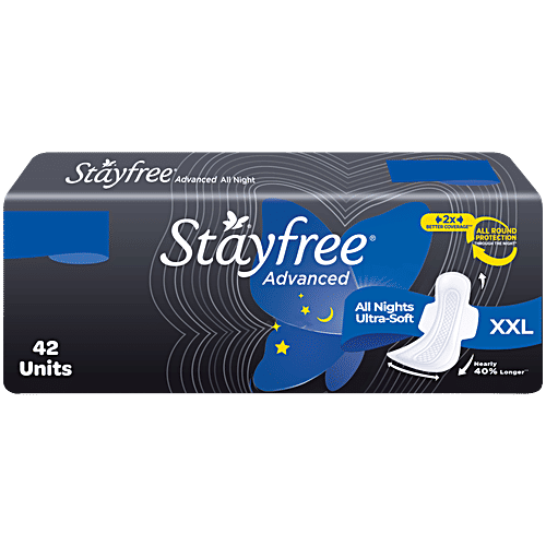 Buy STAYFREE Advanced All Night Ultra-Soft XXL Sanitary Napkins Online ...