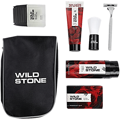 Buy Wild Stone Essentials Grooming Kit With Ultra Sensual After Shave Lotion, Shaving Cream ...