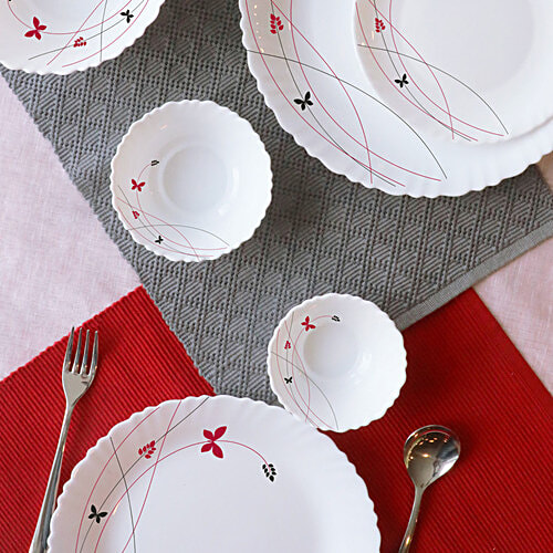 Buy Cello Opal Glass Dazzle Lush Fiesta Dinner Plates - 27.3 cm Online ...