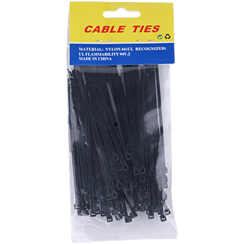 Buy DP Cable/Bag Ties Black 0.3 x 10 cm Online at Best Price of Rs 49 ...