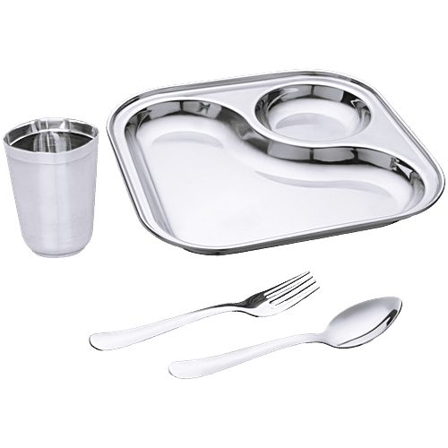 Buy Anjali Mini Munch Stainless Steel Kids Dinner Set Thali Online at Best Price of Rs 399 ...