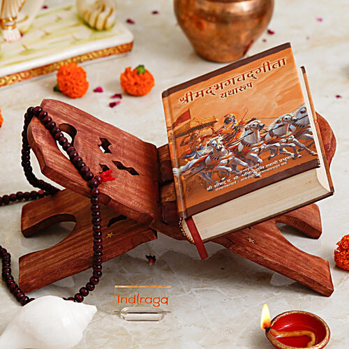 Buy Indiraga Brown Rosewood Holy Book Holder Stand For Reading Online ...