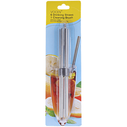 Buy DP Stainless Steel Straw Set With Cleaning Brush Online at Best ...