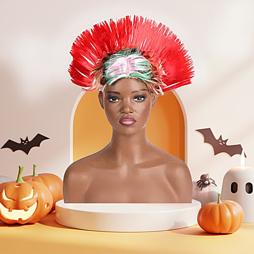 Buy DP Colourful Feather Wig For Halloween Party, Multicoloured Online ...
