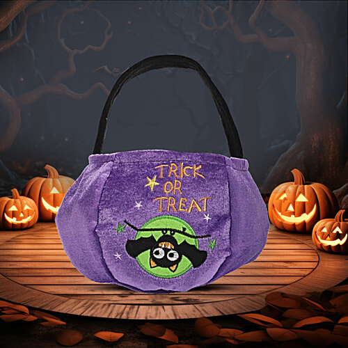 Buy DP Velvet Candy Bag - Purple Treat Bucket For Halloween Online at ...
