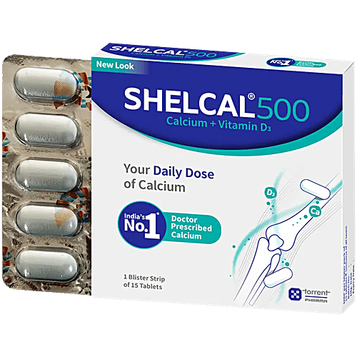 Buy Shelcal 500 Calcium + Vitamin D3 Tablet For Bones, Joints, Muscles ...