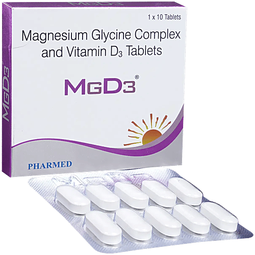 Buy Mgd3 Tablet With Magnesium Glycine & Vitamin D3 - Supports Bone ...