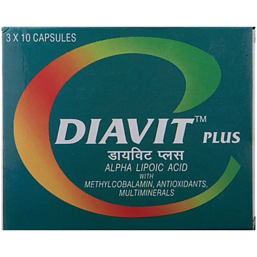 Buy Diavit Plus Capsule With ALA, Methyl Cobalamin, Antioxidants ...