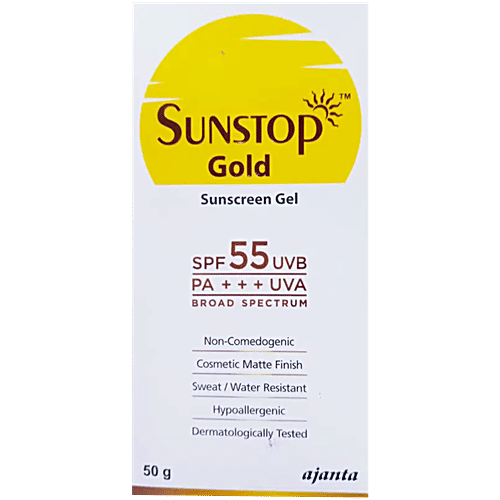 Buy Sunstop Gold Sunscreen Gel SPF 55 PA+++ - Matte-Finish, Sweat ...