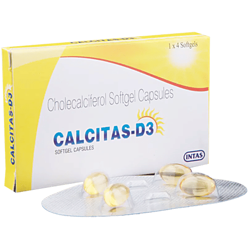 Buy Calcitas D3 Soft Gelatin Capsule For Bone, Joint & Muscle Care ...