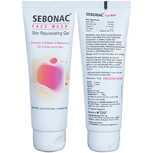 Buy Sebonac Skin Rejuvenating Gel Face Wash - For Oily & Acne Prone ...