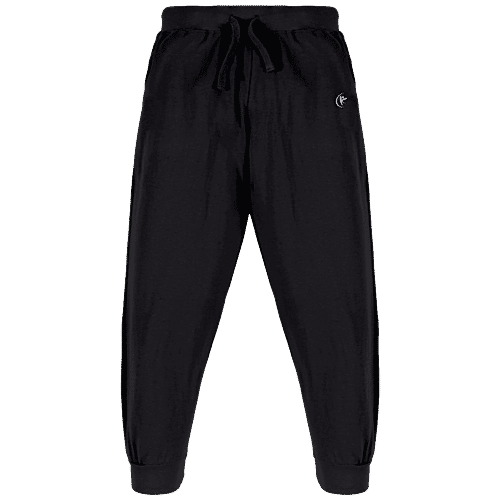 Buy Kiddopanti Kids Jet Black Solid Track Pants Online at Best Price of ...