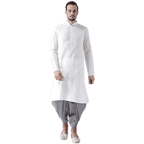 Buy Kisah White Regular Fit Self Pattern Kurta Online at Best Price of ...