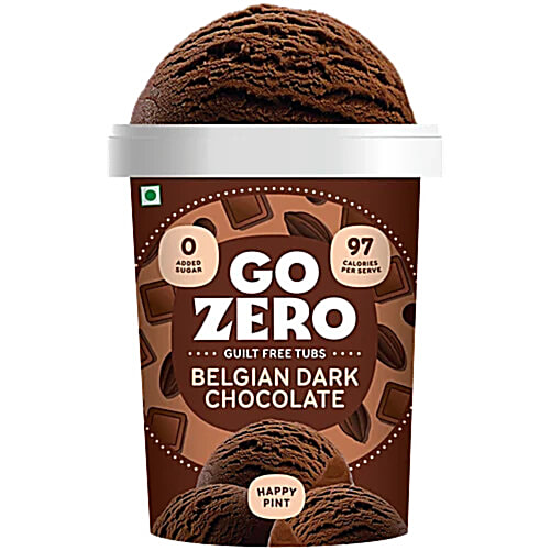 Buy Go Zero Belgian Dark Chocolate Guilt Free Ice Cream Tub Online at Best Price of Rs 212.5 ...