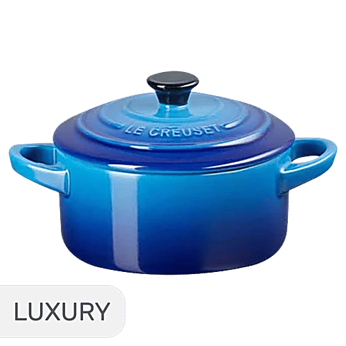 Buy Le Creuset Azure Blue Stoneware Petite Round Casserole, Small ...