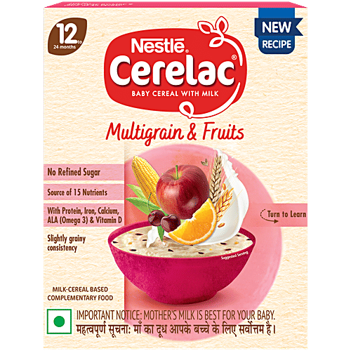 Buy Nestle Cerelac Multigrain& Fruits Baby Cereal - No Refined Sugar ...