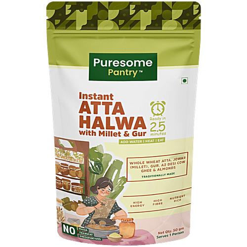 Buy Puresome Pantry Instant Atta Halwa With Millet & Gur Online at Best ...