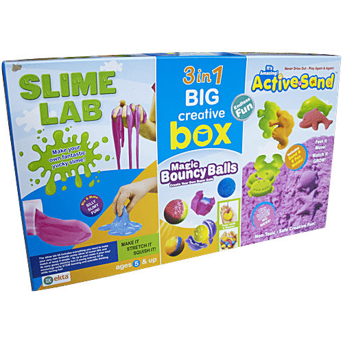 Buy Ekta 3 In 1 Big Creative Box Slime Lab - Magic Bouncy Balls ...