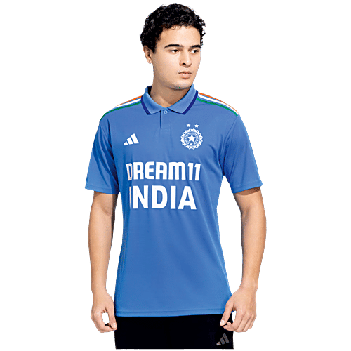 Buy Adidas Cricket Men's ODI Fan Jersey Short Sleeve True Blue For Champions Trophy Online at ...