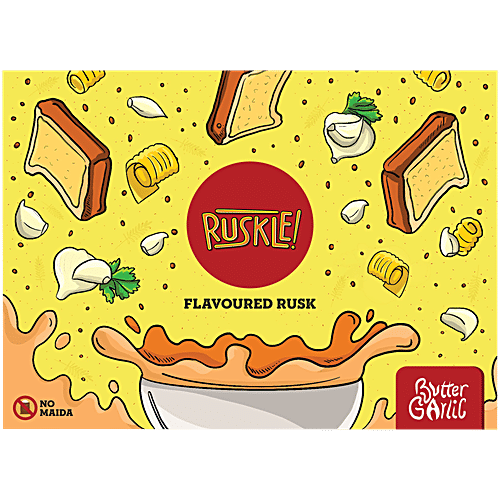 Buy Ruskle Butter Garlic Flavoured Rusk Online at Best Price of Rs 96. ...